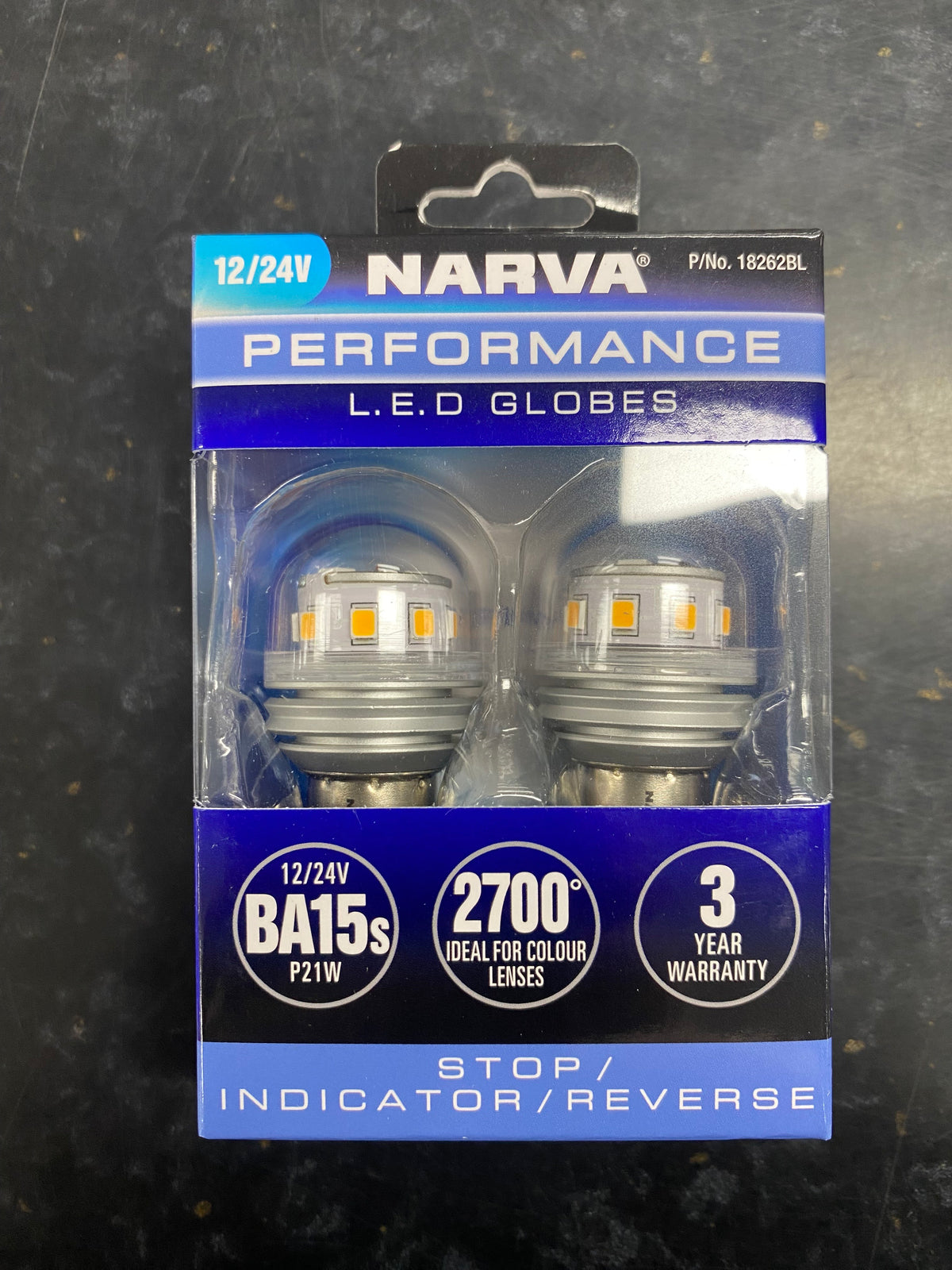 Narva LED Globe License Plate/Stop/Indicator — Switched on electrical ...